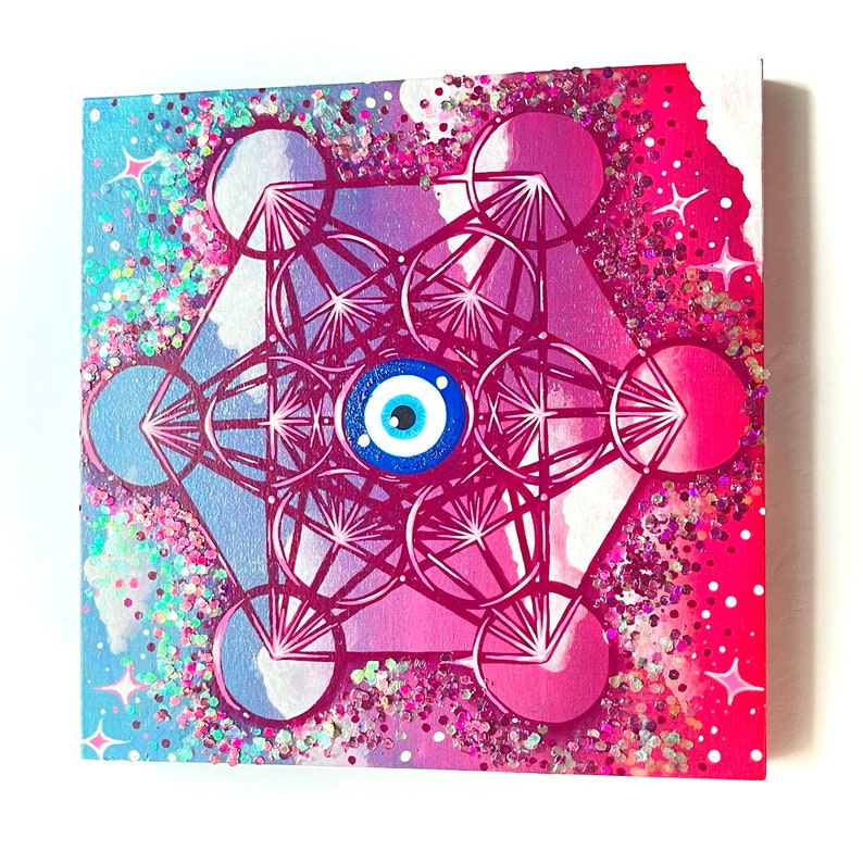 Evil Eye Painting Sacred Geometry Painting Metatron - Etsy