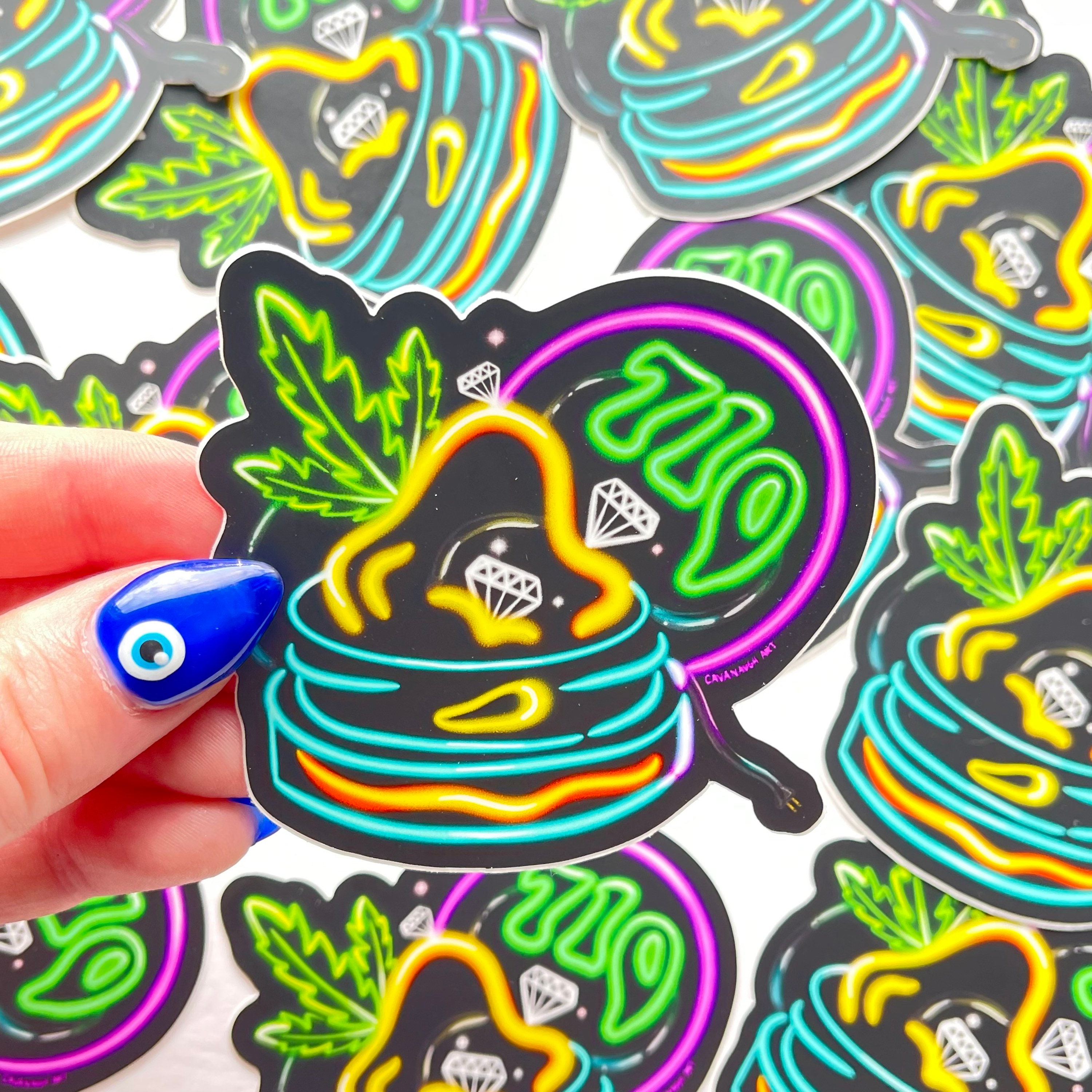 Dab Sticker 710 Sticker Cannabis Sticker Neon Weed Sticker - Etsy