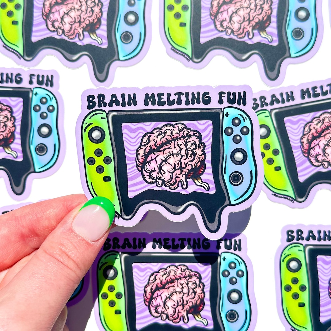 Brain Melting Fun Sticker, Gamer Sticker, Video Games Sticker ...