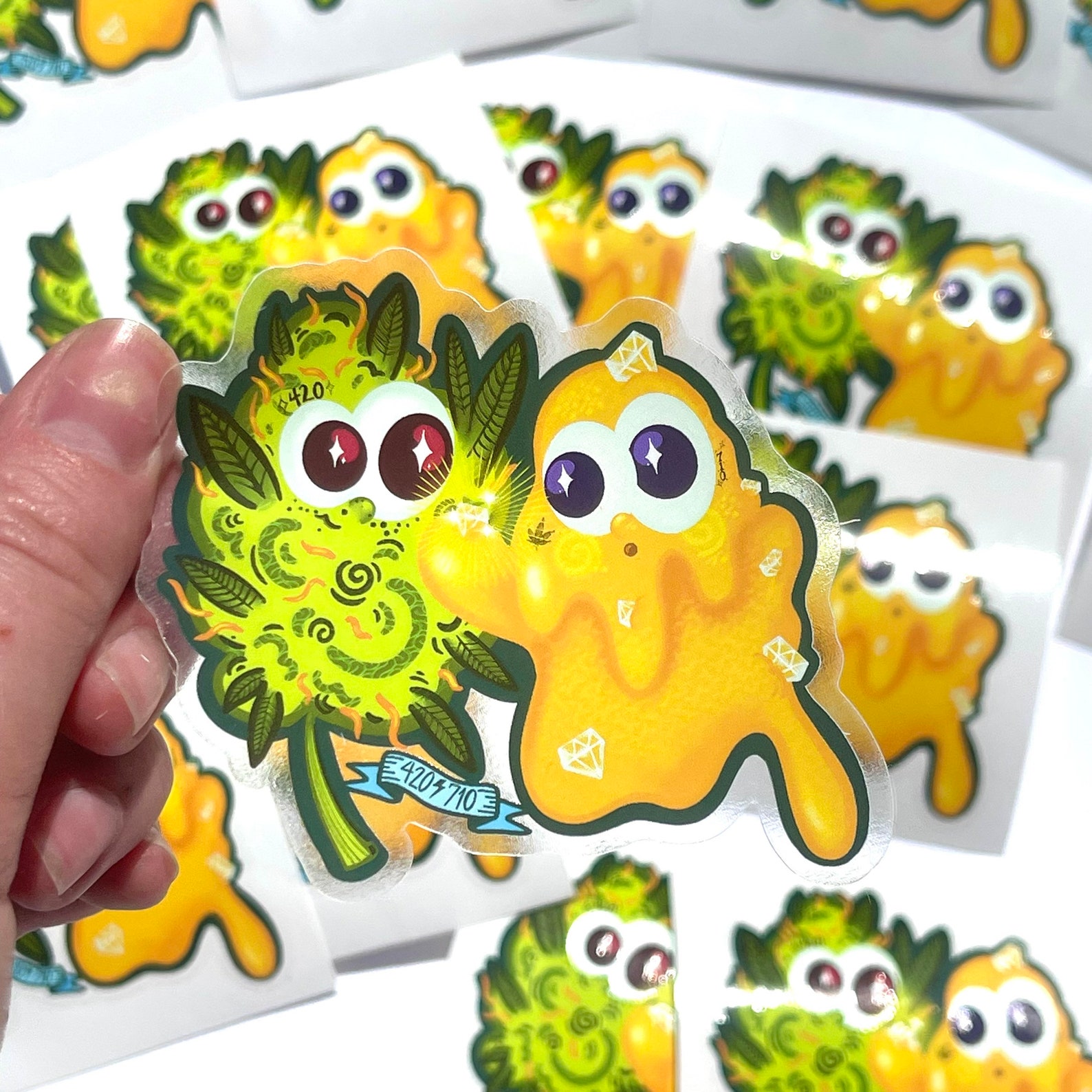 Weed and Dab Sticker Cannabis Sticker Clear Sticker - Etsy