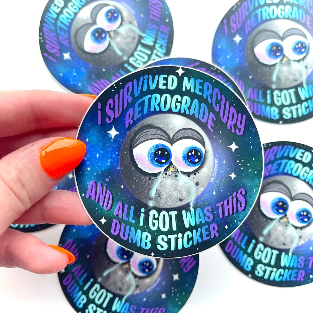 Mercury Retrograde Sticker, Mercury Sticker, Vinyl Sticker, Waterbottle ...