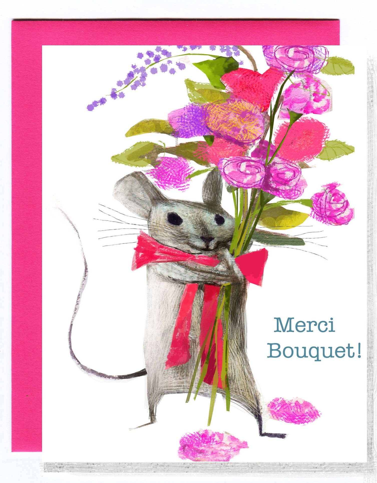 Merci Bouquet Thank You Card | Etsy