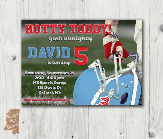 Ole Miss Birthday Party Invitation