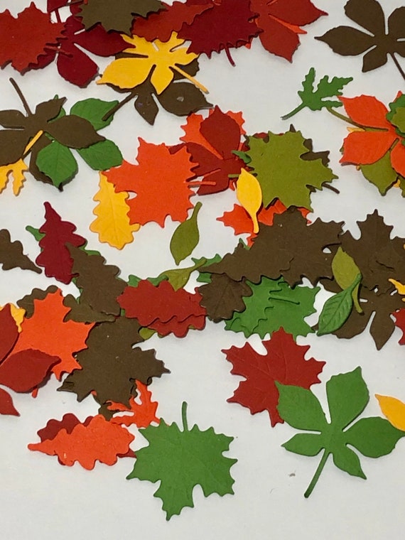 Multi Color Fall Leaf Die Cuts Confetti Table Scatter Fall - Etsy