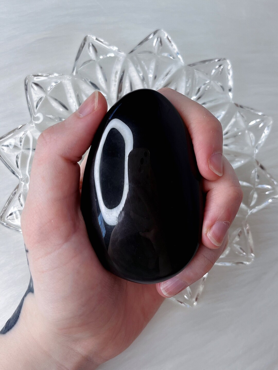 Rainbow Obsidian Palmstone, Rainbow Obsidian Crystal, Natural Black Obsidian - Etsy