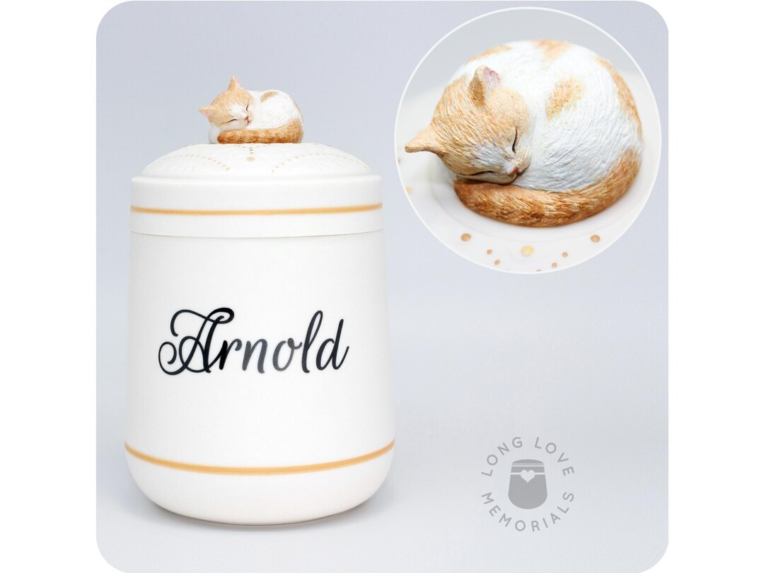 Orange Tabby Cat• Custom Cat Urn• Tuxedo, Piebald, Creamsicle, Ginger ...