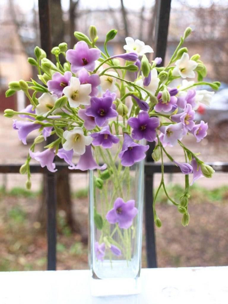 Flower Arrangement campanula cold porcelain floral | Etsy