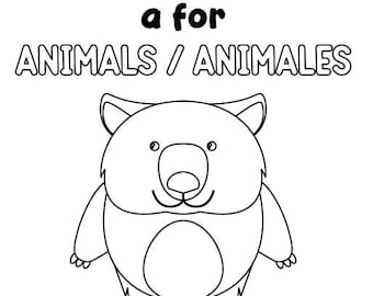 Animal Alphabet Coloring Pages - Etsy