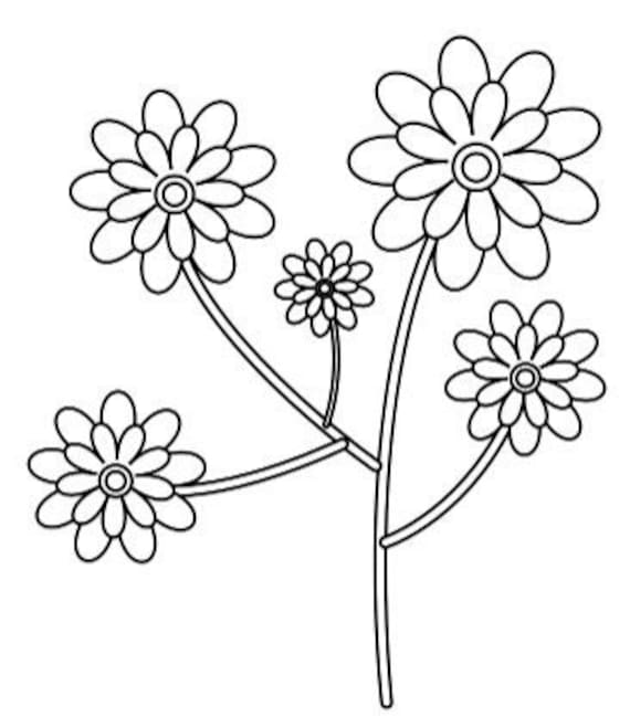 Printable Flower Coloring Pages | Etsy