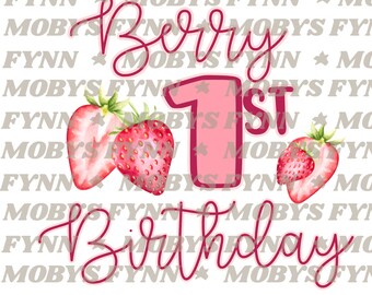 Strawberry Party Sign Printable Berry First 1st Birthday Custom Welcome ...