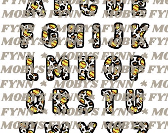 Hot Pink Leopard Doodle Font Bundle PNG Hand Drawn Cheetah - Etsy