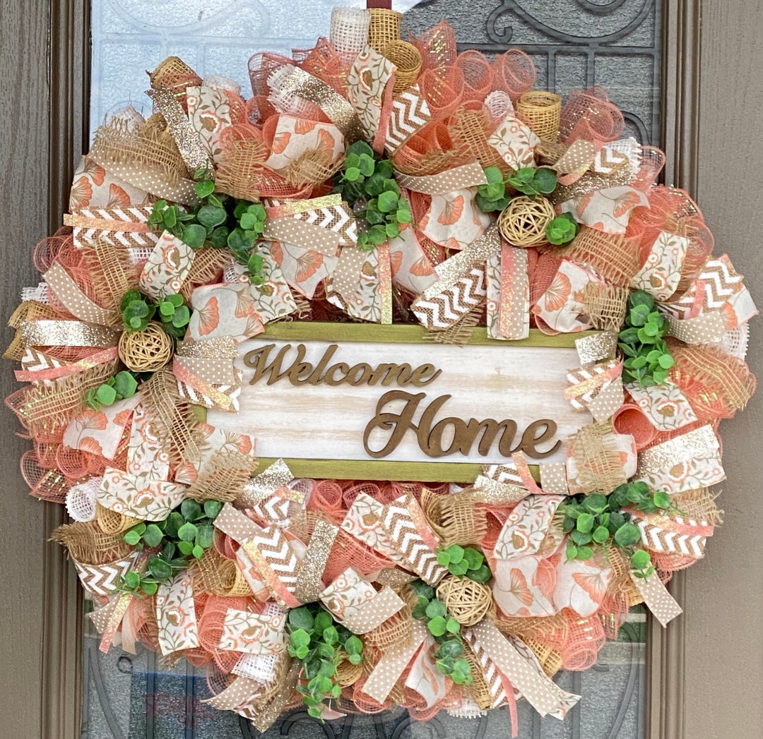 Month of August Wreath welcome Home - Etsy