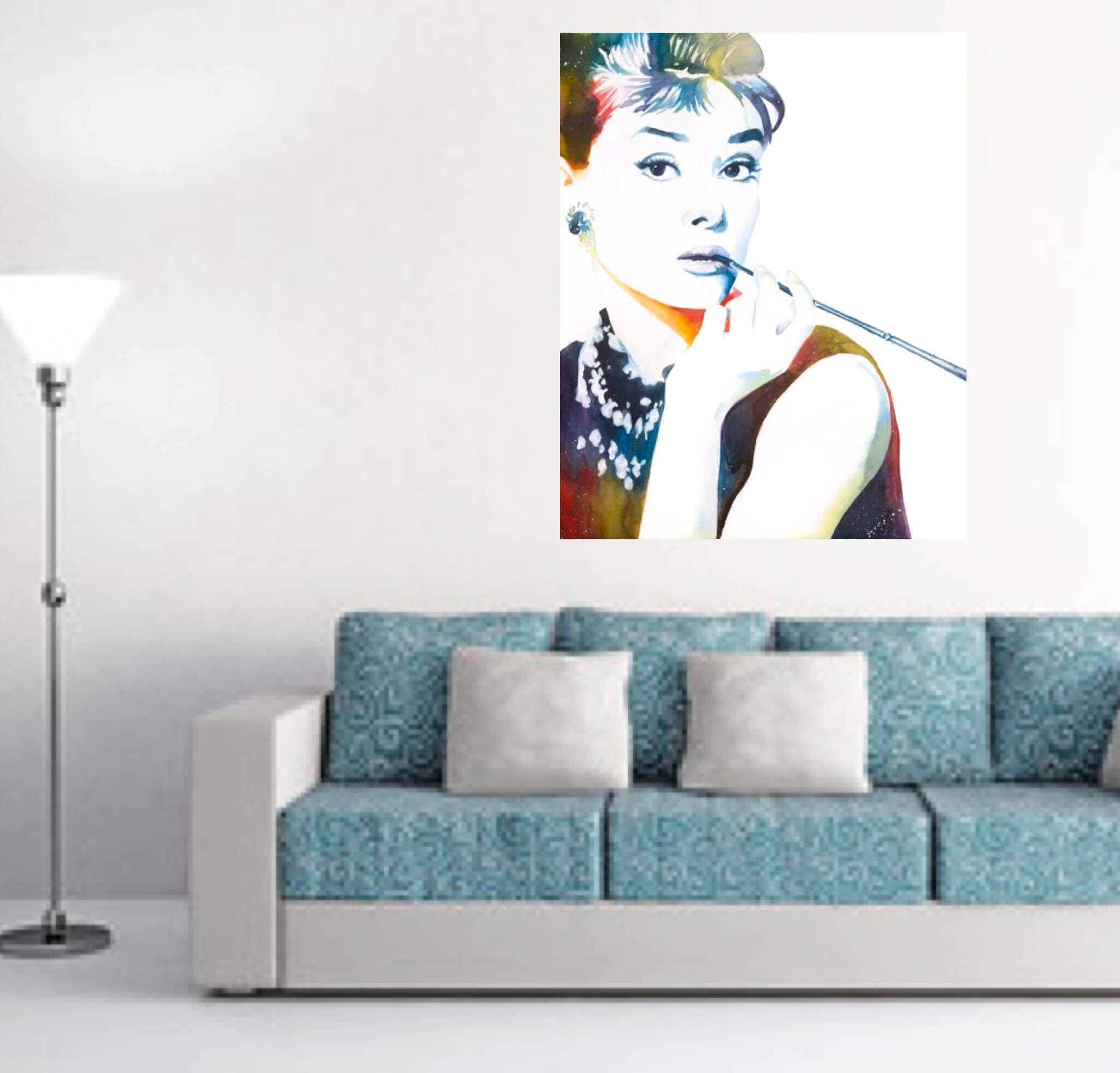 Audrey Hepburn Wall Art Audrey Hepburn Print Salon Art Etsy