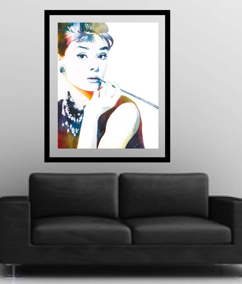 Audrey Hepburn Wall Art Audrey Hepburn Print Salon Art Etsy