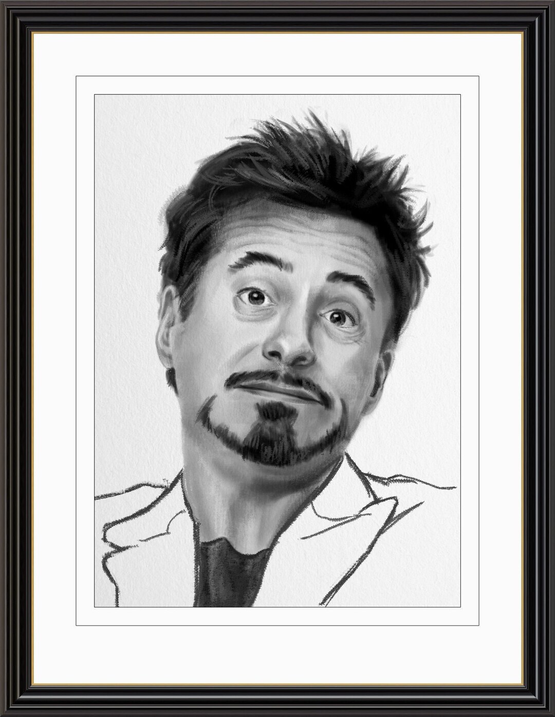 Robert Downey Jr. Marvel Fan Art Print Celebrity Portrait tony Stark ...