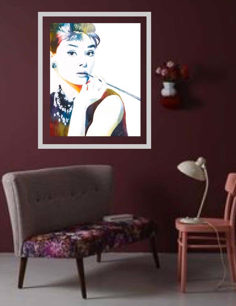 Audrey Hepburn Wall Art Audrey Hepburn Print Salon Art Etsy