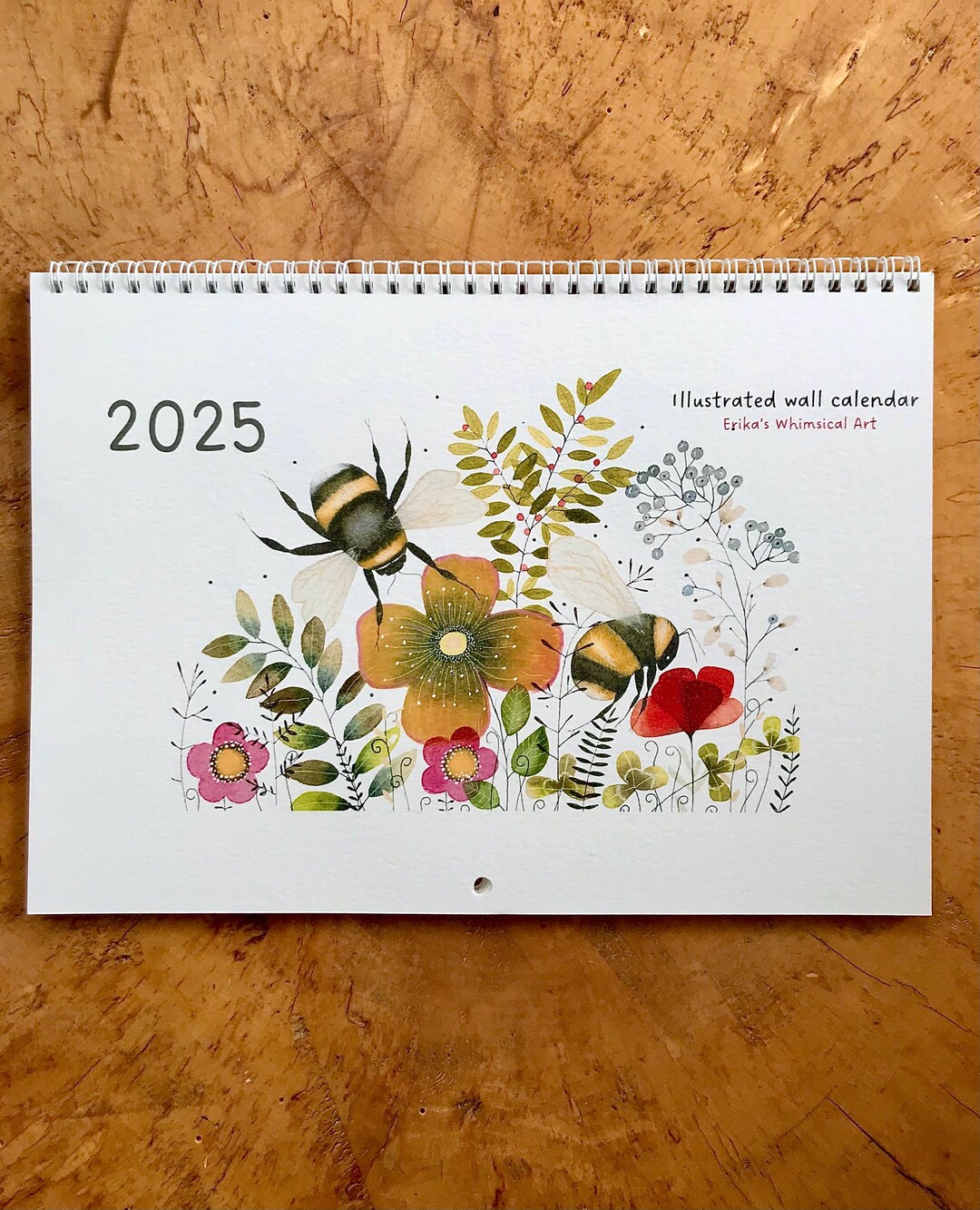 A5 Handmade 2025 Floral Art Calendar/birthday Calendar,calendar ...