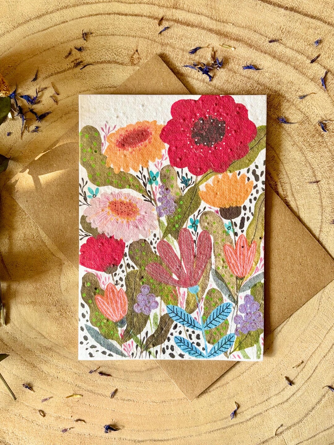 Plantable Seed Paper Birthday Card: Floral Eco-friendly Card - Etsy UK