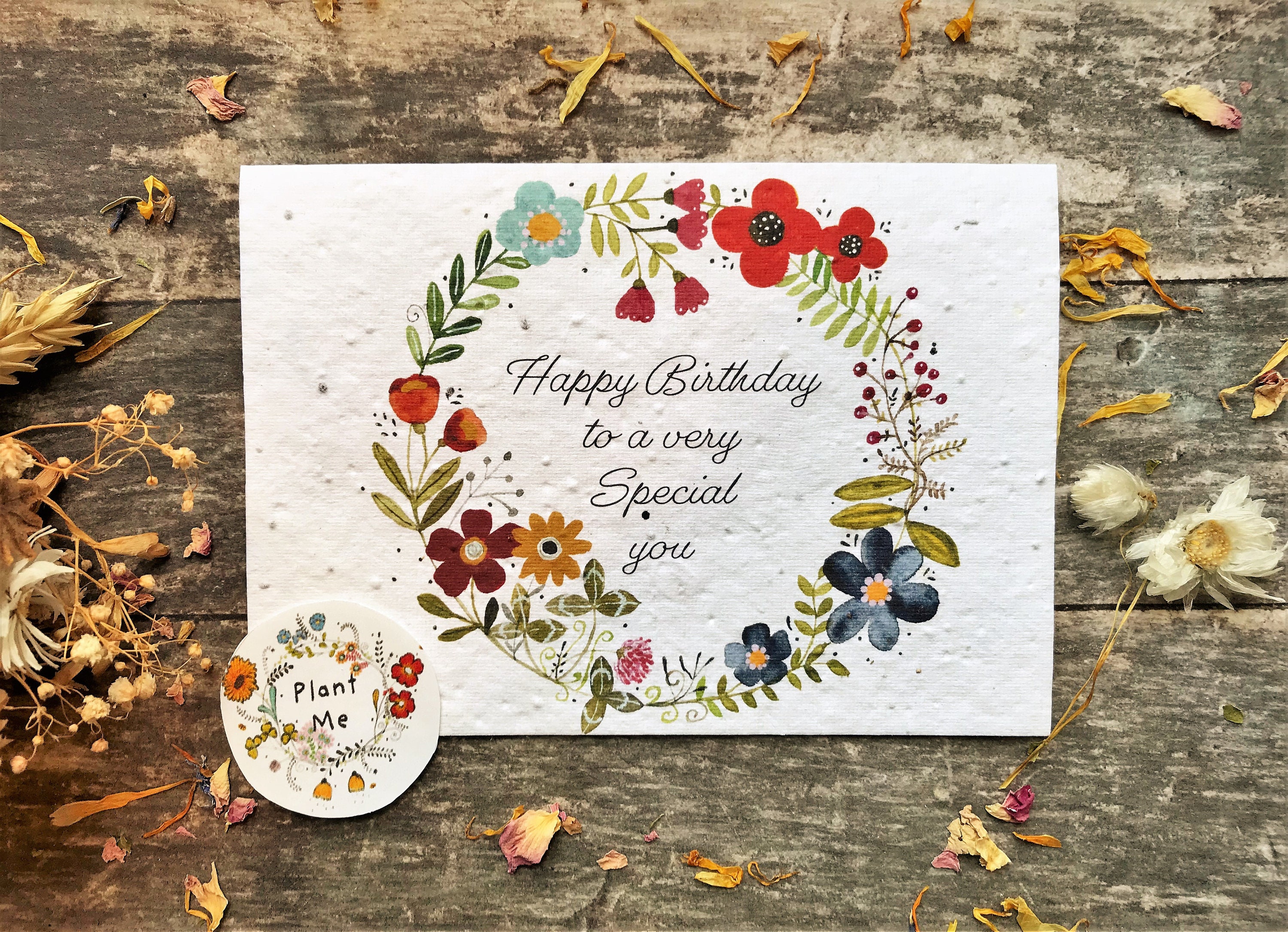 Plantable Seed Paper Birthday Card Blank Inside Birthday - Etsy UK