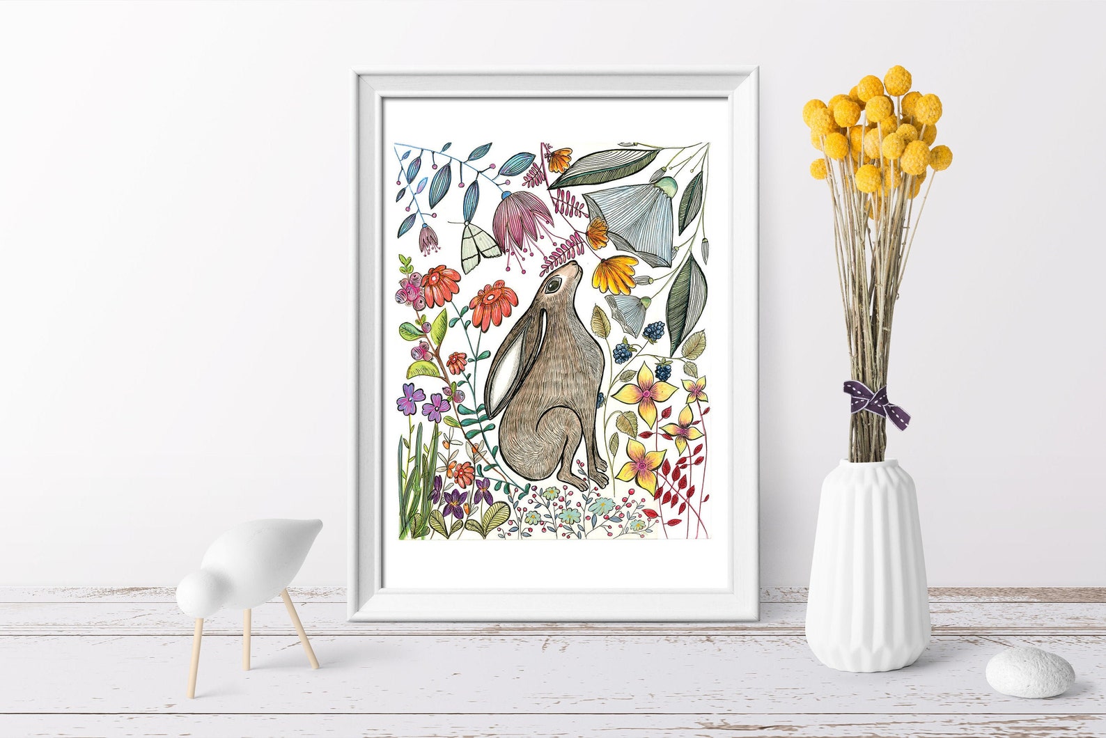 Hare Wall Art Hares Woodland Animal Printa4 Art Printhome | Etsy UK