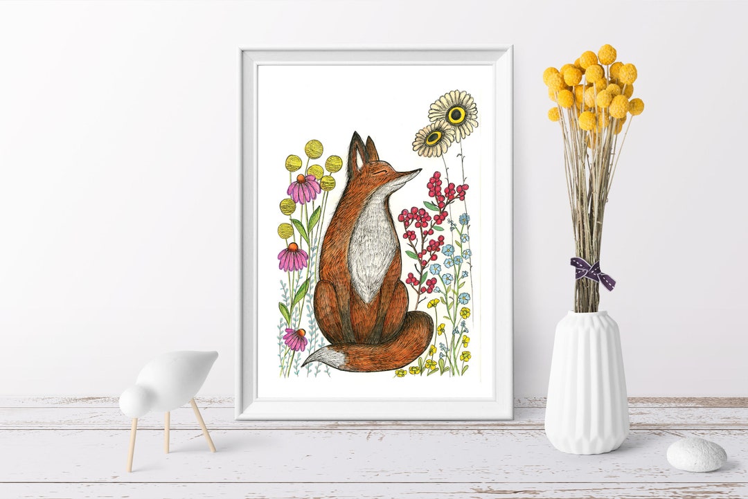 Fox Wall Art, Fox, Woodland Animal Print,a4 Art Print,home Decor,fox ...