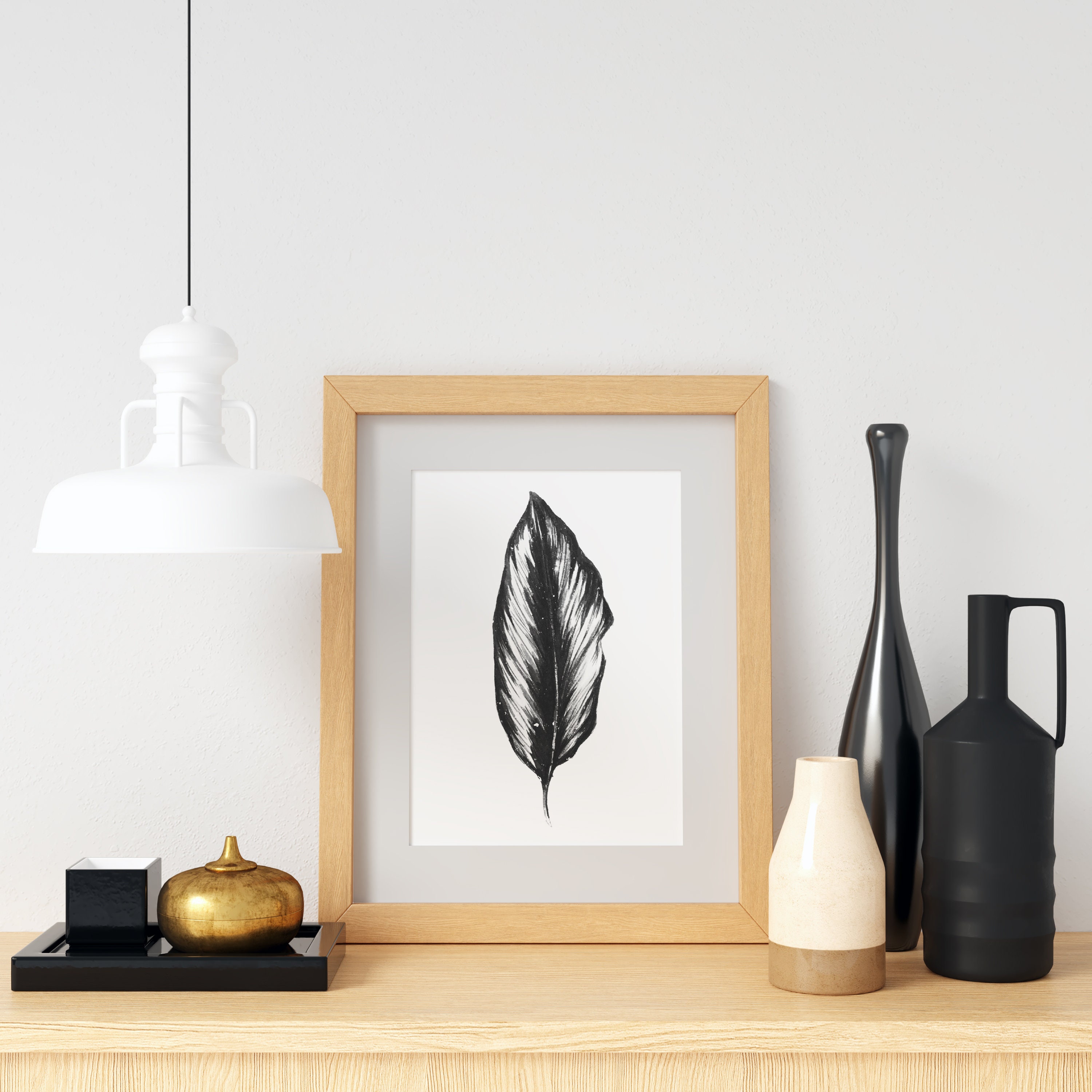 Leaf Print Wall Art Printable Printable Home Decor - Etsy