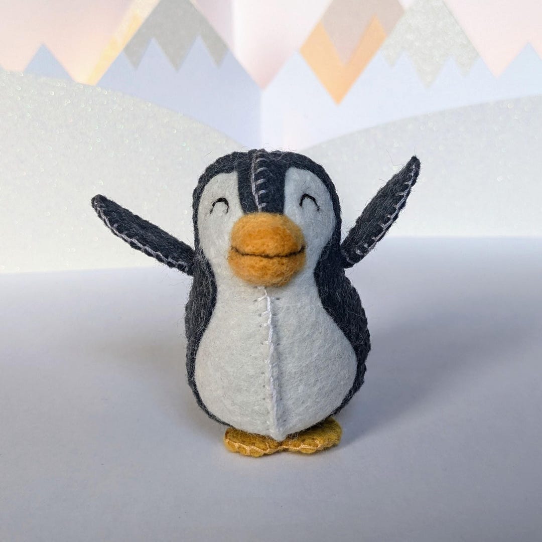 Felt Plushie Kit - Puck the Penguin - Penguin Sewing Kit - Etsy