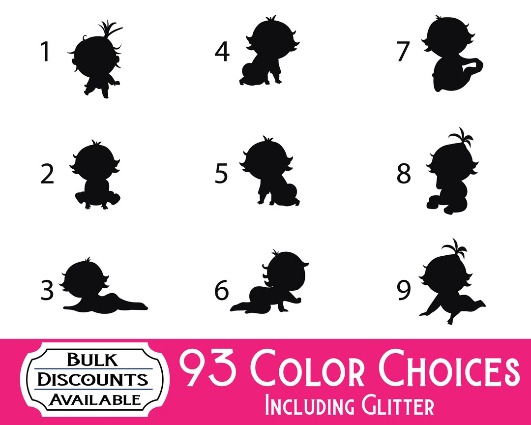 Baby Silhouette Decals: Vinyl Stickers for Tumblers, Laptops, Cars - Etsy