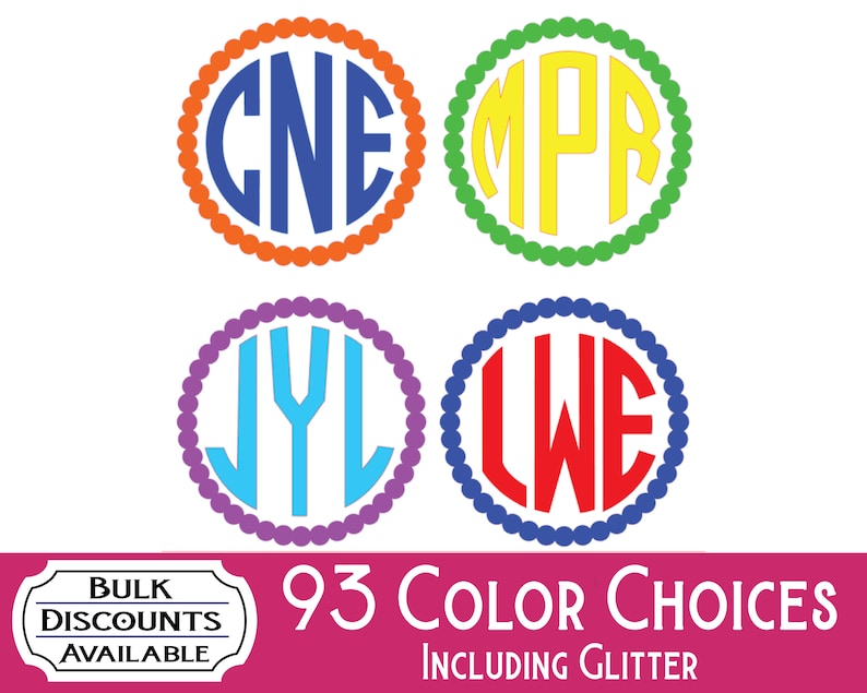 Scalloped Monogram / Monogram Decal / Scallop Monogram / Circle ...