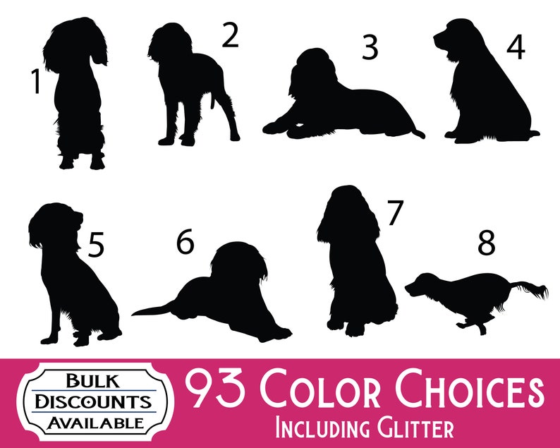 English Springer Spaniel Silhouette Dog Decals Dog Sticker - Etsy