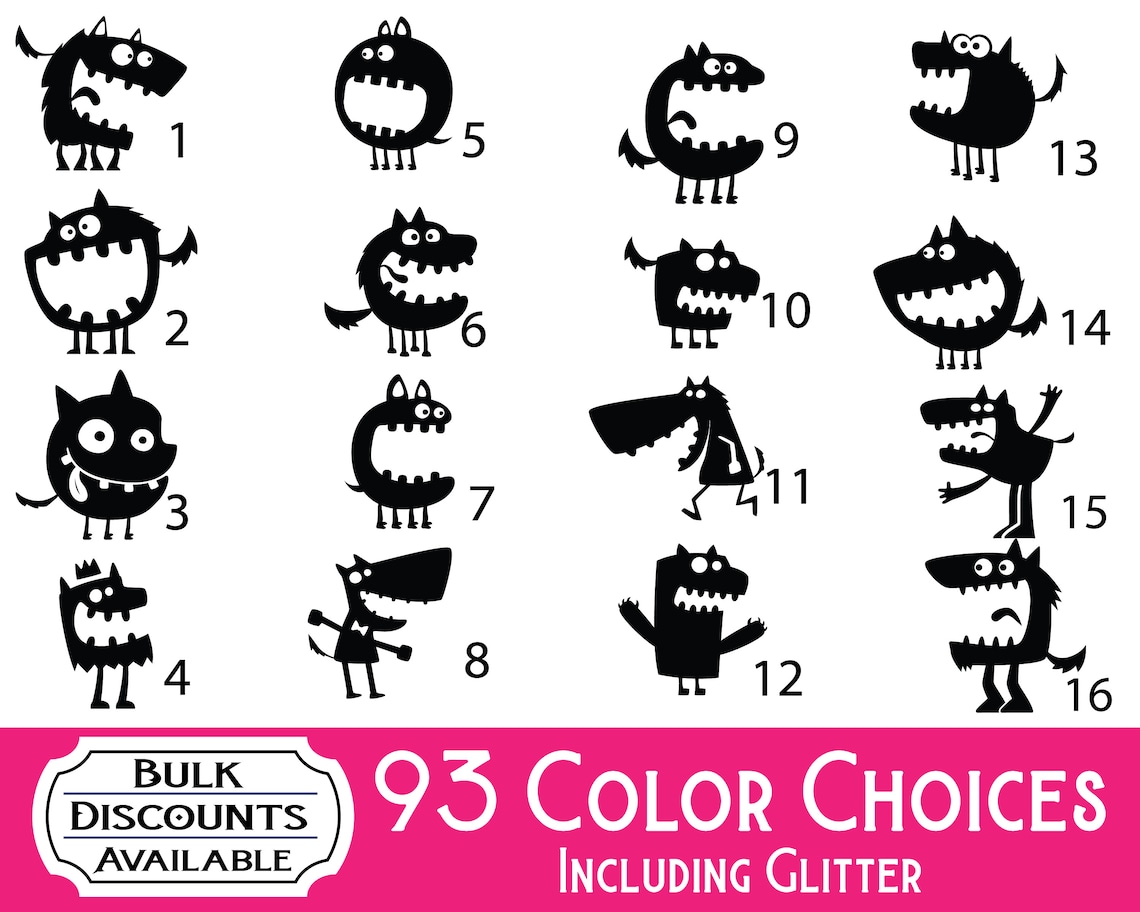 Monster Vinyl Decals Monster Stickers for Yetis Tumblers - Etsy