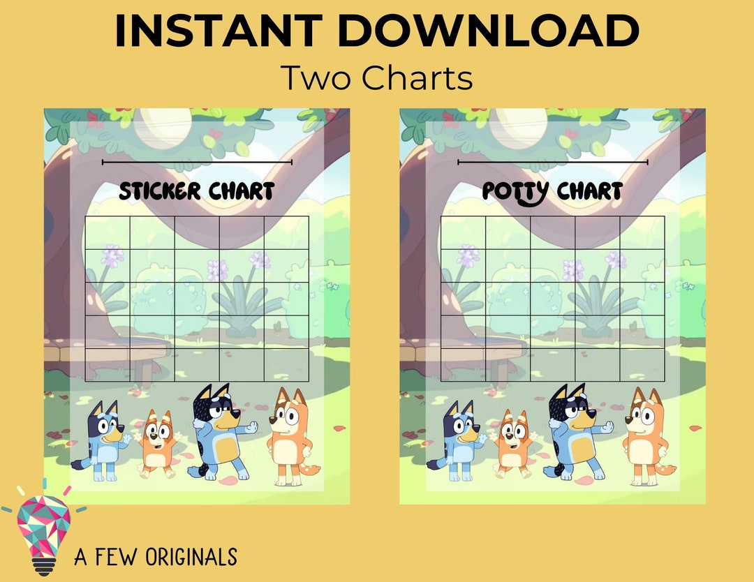 Bluey Pottychart - Fun and Interactive Sticker Chart for Kids ...