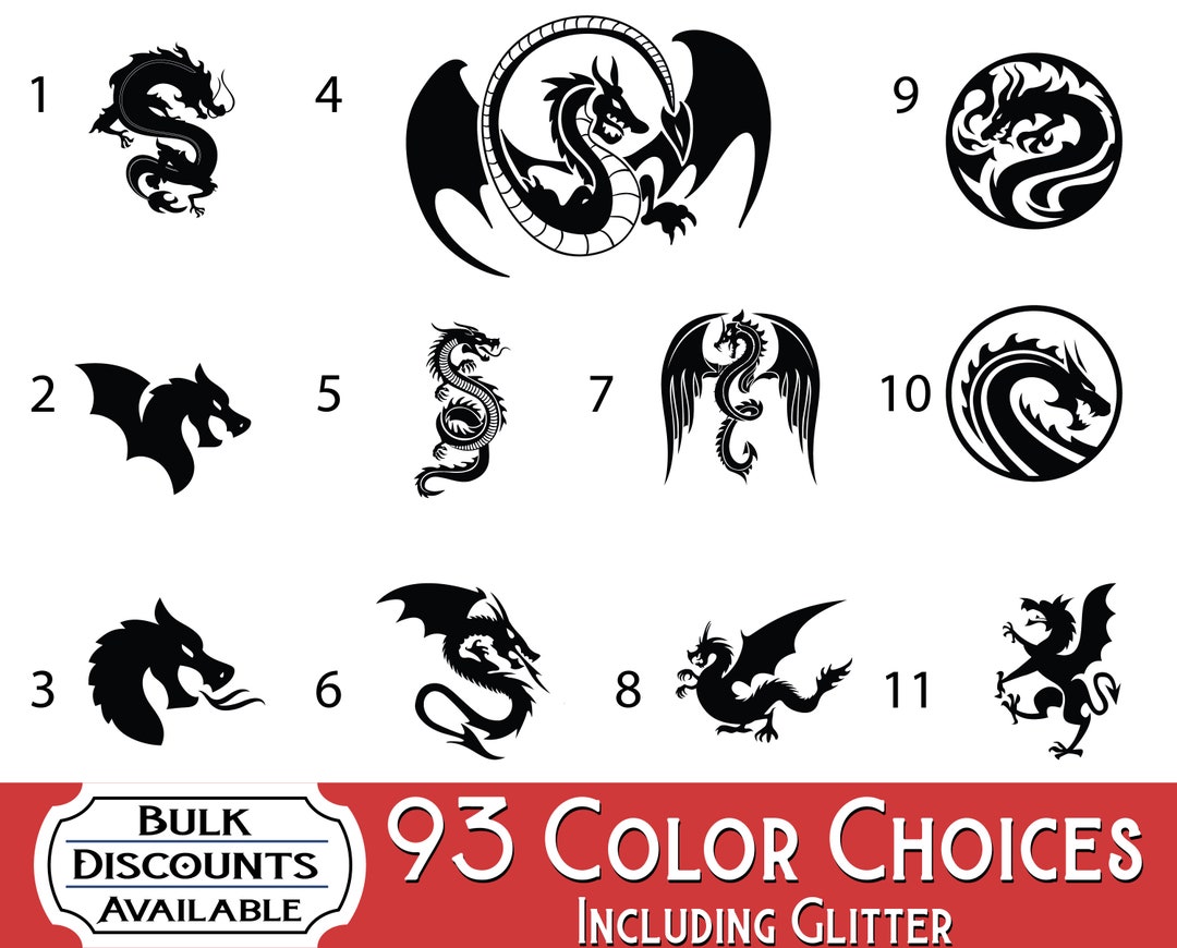 Dragon Decals / Dragon Vinyl Decal / Dragon Car Decal / Dragon Laptop ...
