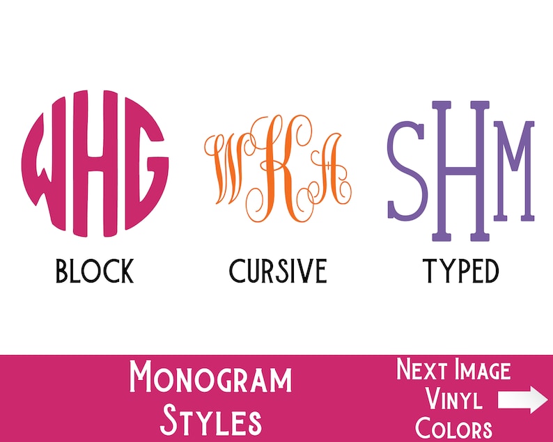 Fish Monogram Vinyl Decal Personalize 6 Designs & 95 Color | Etsy