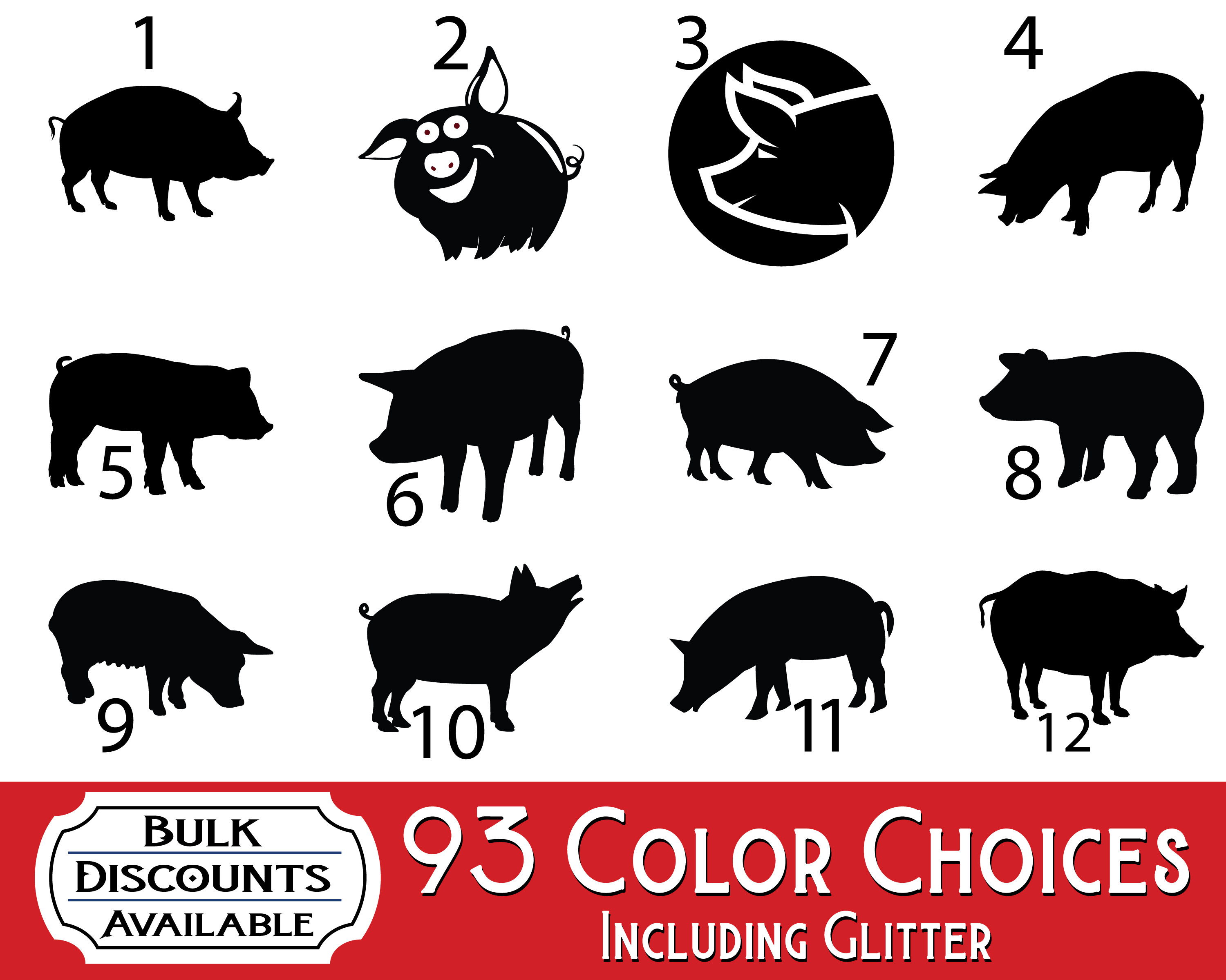 Pig Silhouette Vinyl Decals Pig Vinyl Decal for Yeti - Etsy