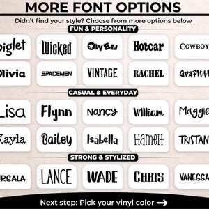 Custom Vinyl Name Decals: Tumbler, Car, Laptop Stickers - Etsy