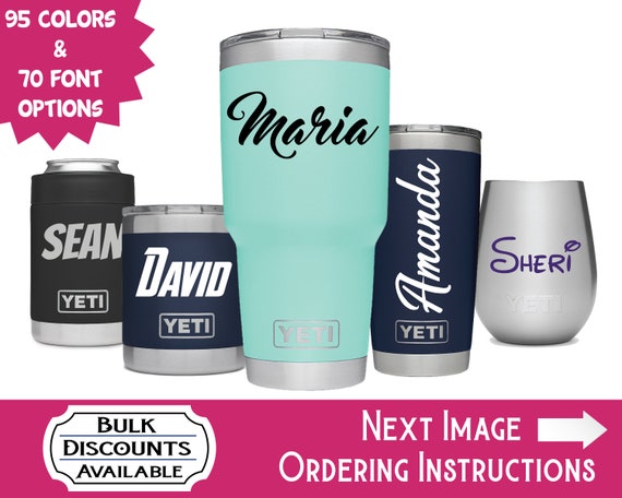 Yeti Name Decal 70 Fonts & 95 Color Choices Including | Etsy
