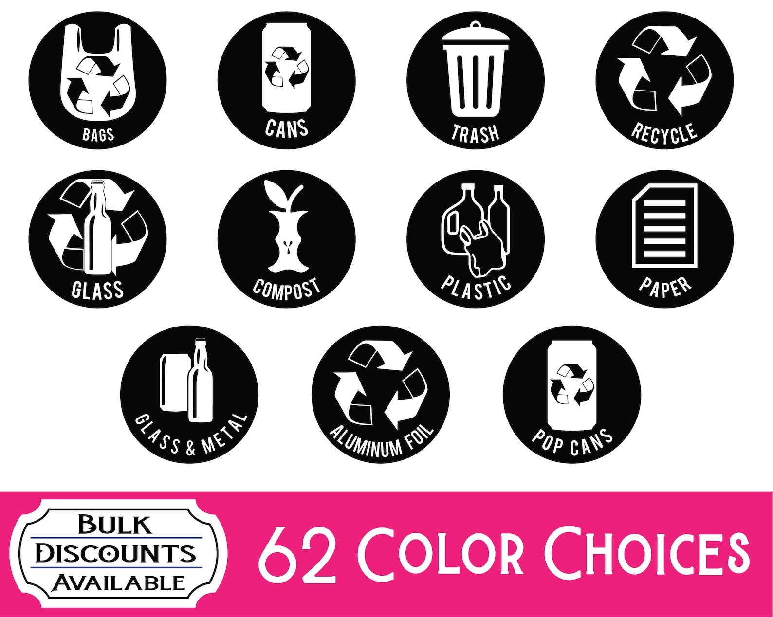 Trash Can Decals / Recycle Decals / Vinyl Decals / Recycle - Etsy