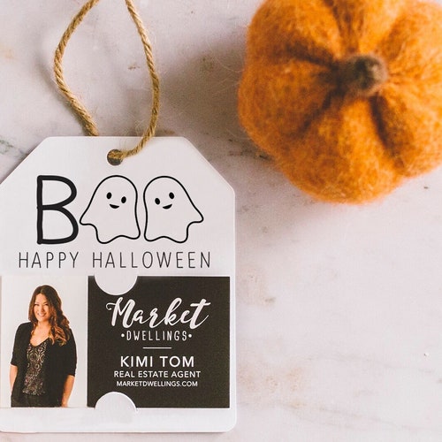 Boo Happy Halloween Gift Tag Halloween Pop by Real Estate - Etsy