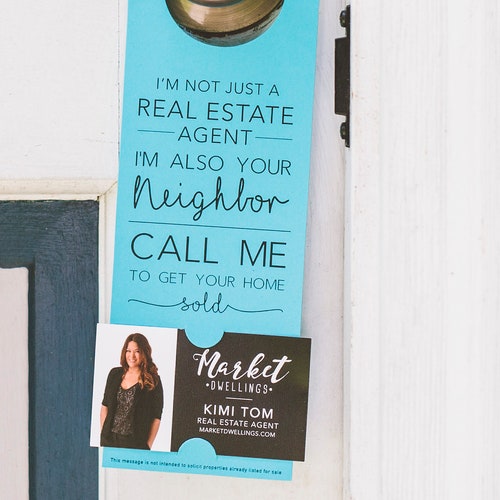 Real Estate Agent Door Hang Tags Real Estate Marketing - Etsy