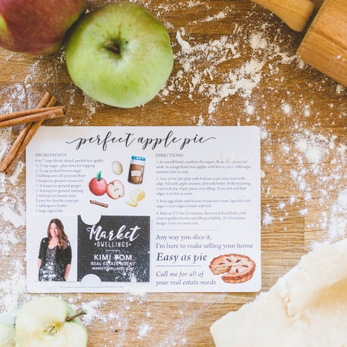 SET of Recipe Cards Perfect Apple Pie Recipe Card Real | Etsy