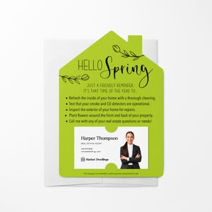 Set of "hello Spring" Checklist Real Estate Mailers W/ Envelopes | Real ...