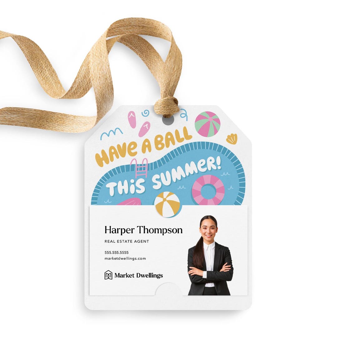 Have A Ball This Summer Gift Tags | Pop by Tags | Insert Your Business ...