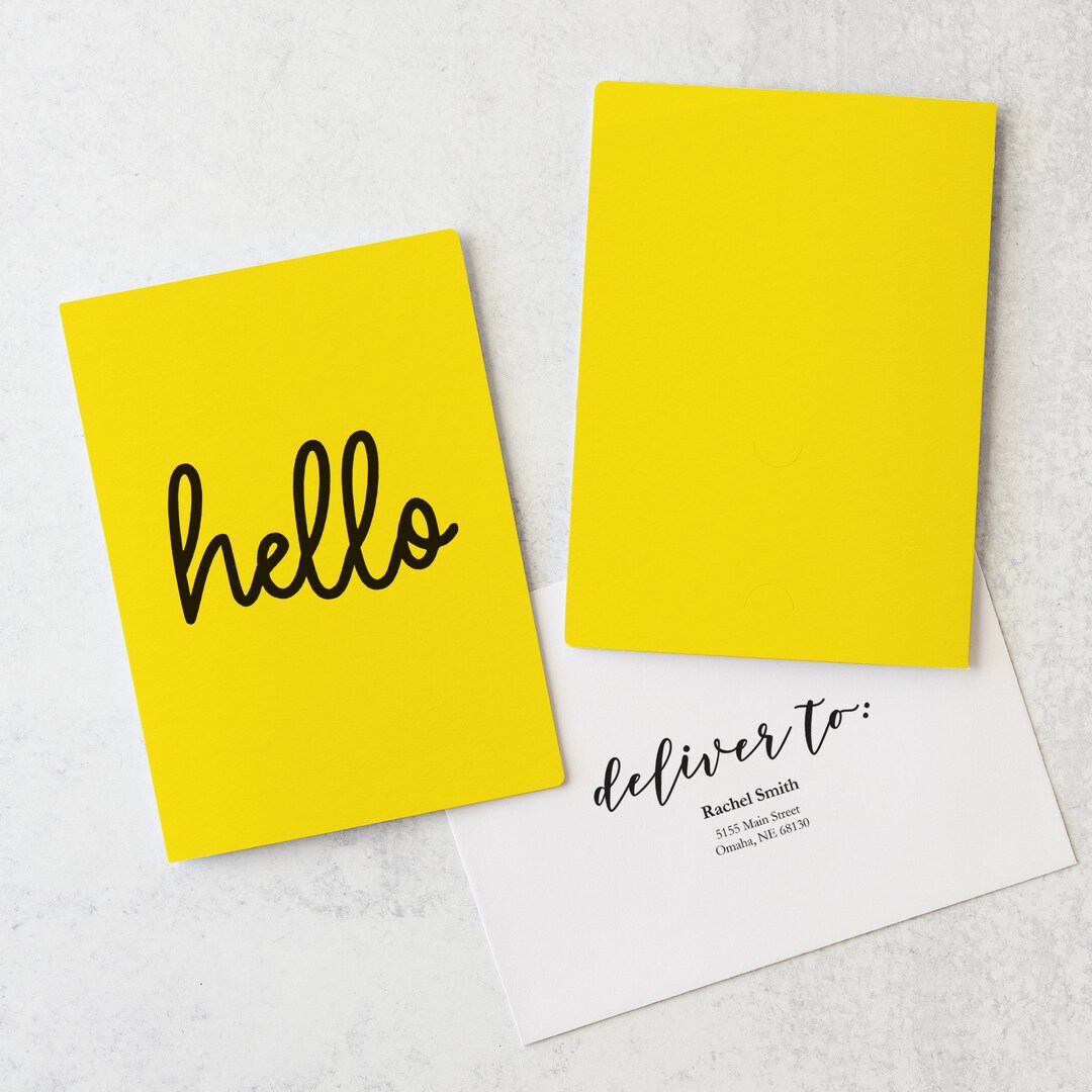 SET of Hello Greeting Cards With Business Card Insert Envelopes ...