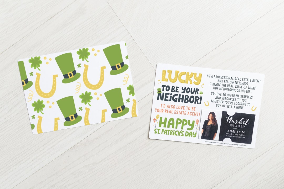 SET of Lucky to Be Your Neighbor Mailers With Envelopes St. Patrick's ...