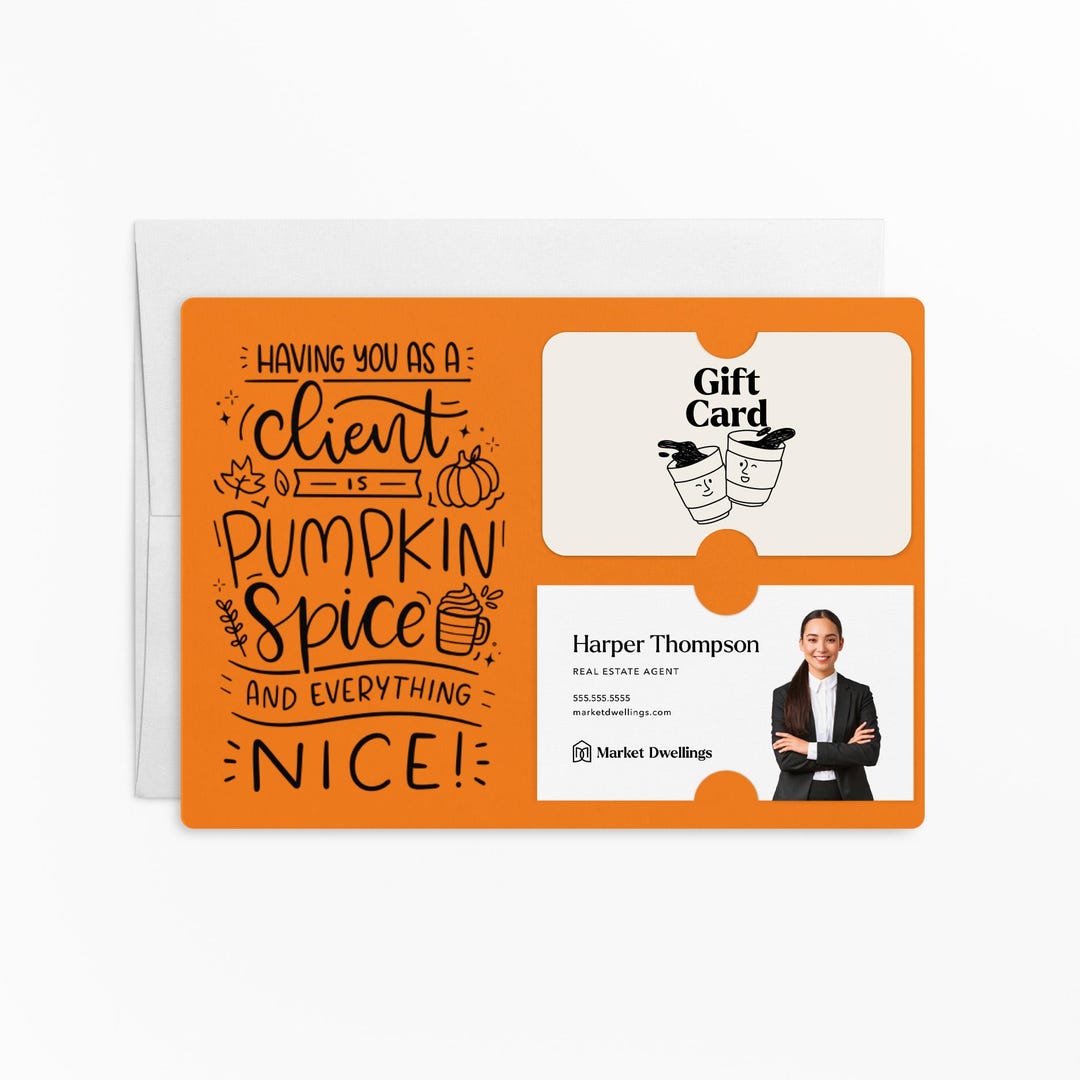 SET of Pumpkin Spice Gift Card & Business Card Holder | Greeting Card ...