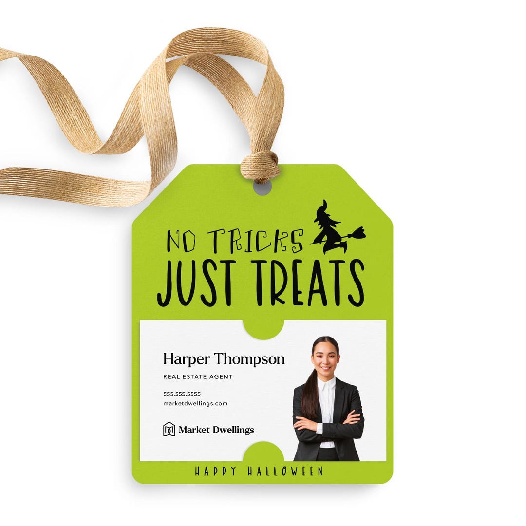 No Tricks Just Treats Halloween Gift Tag | Pop by Gift Tag | Fall Pop ...