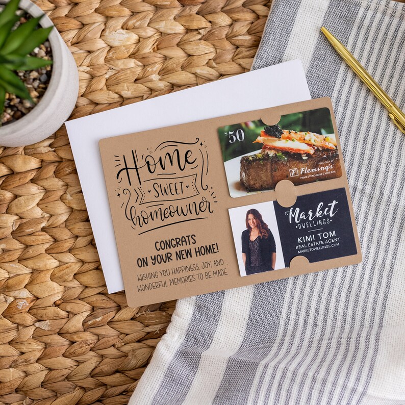 SET of Home Sweet Homeowner Closing Day Gift Card & Business | Etsy