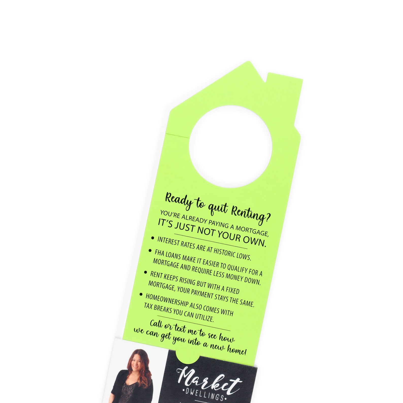 Ready to Quit Renting Real Estate Door Hanger Tag Real | Etsy