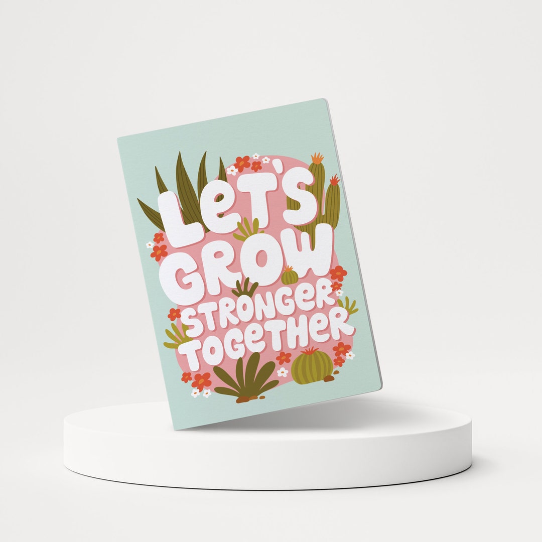 Set of Let's Grow Stronger Together Greeting Cards Envelopes Included ...